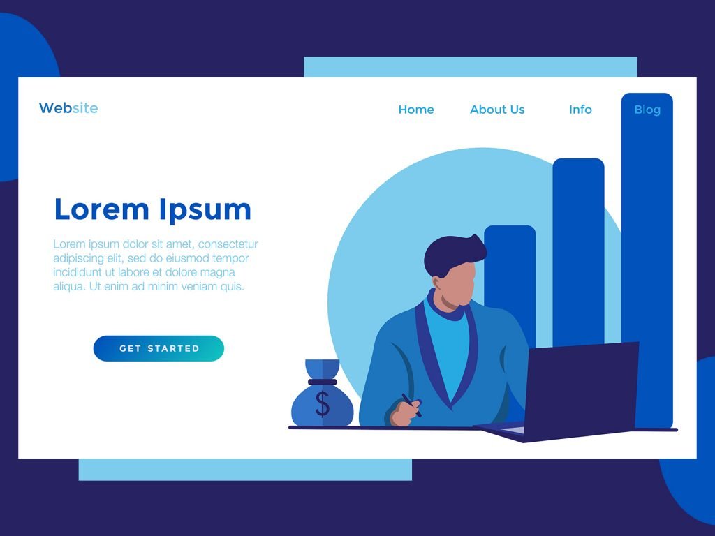 Landing Page For Finance Website – GraphicsFamily