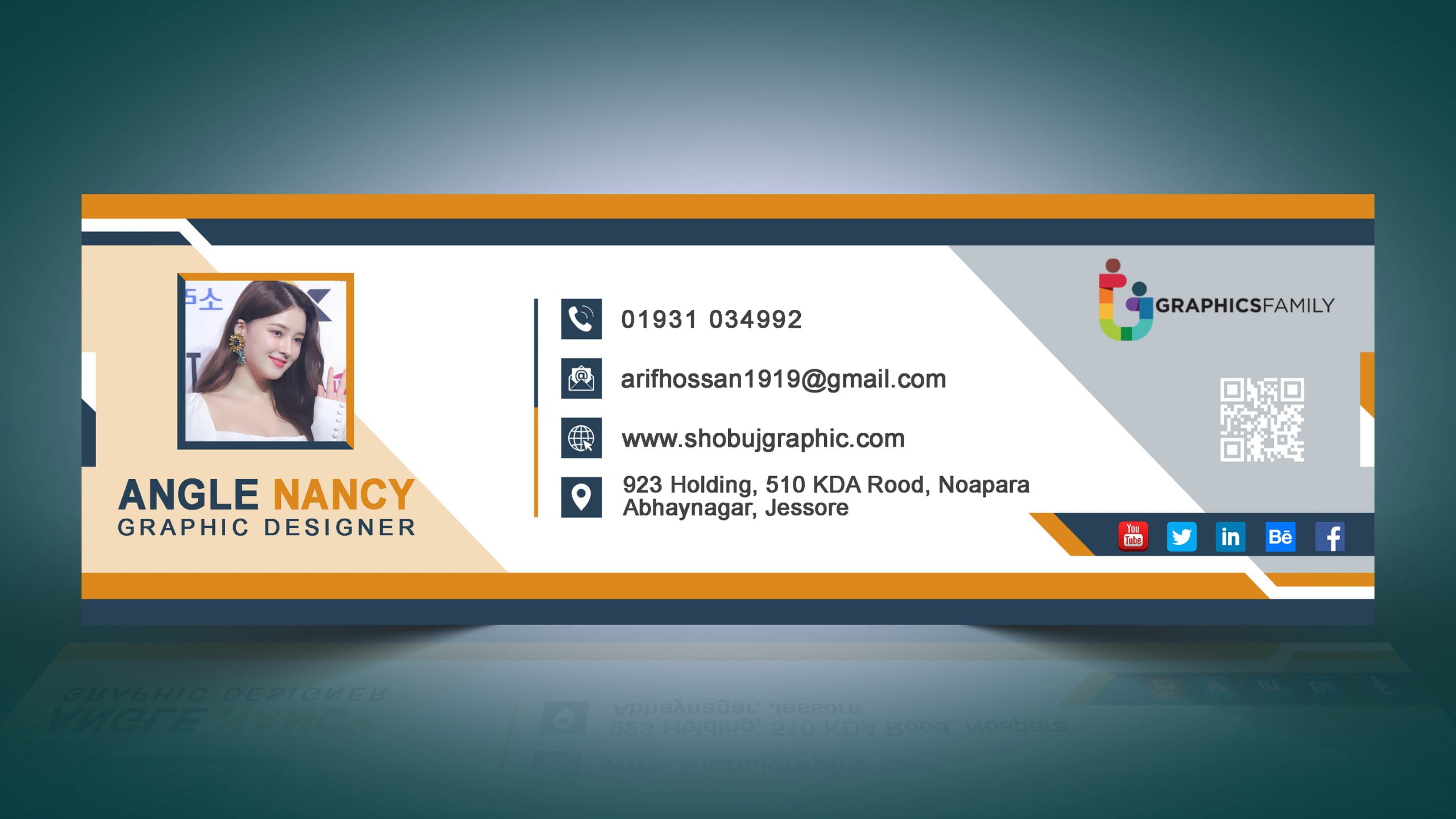 Creative Email Signature In Flat Style Free Template Download 