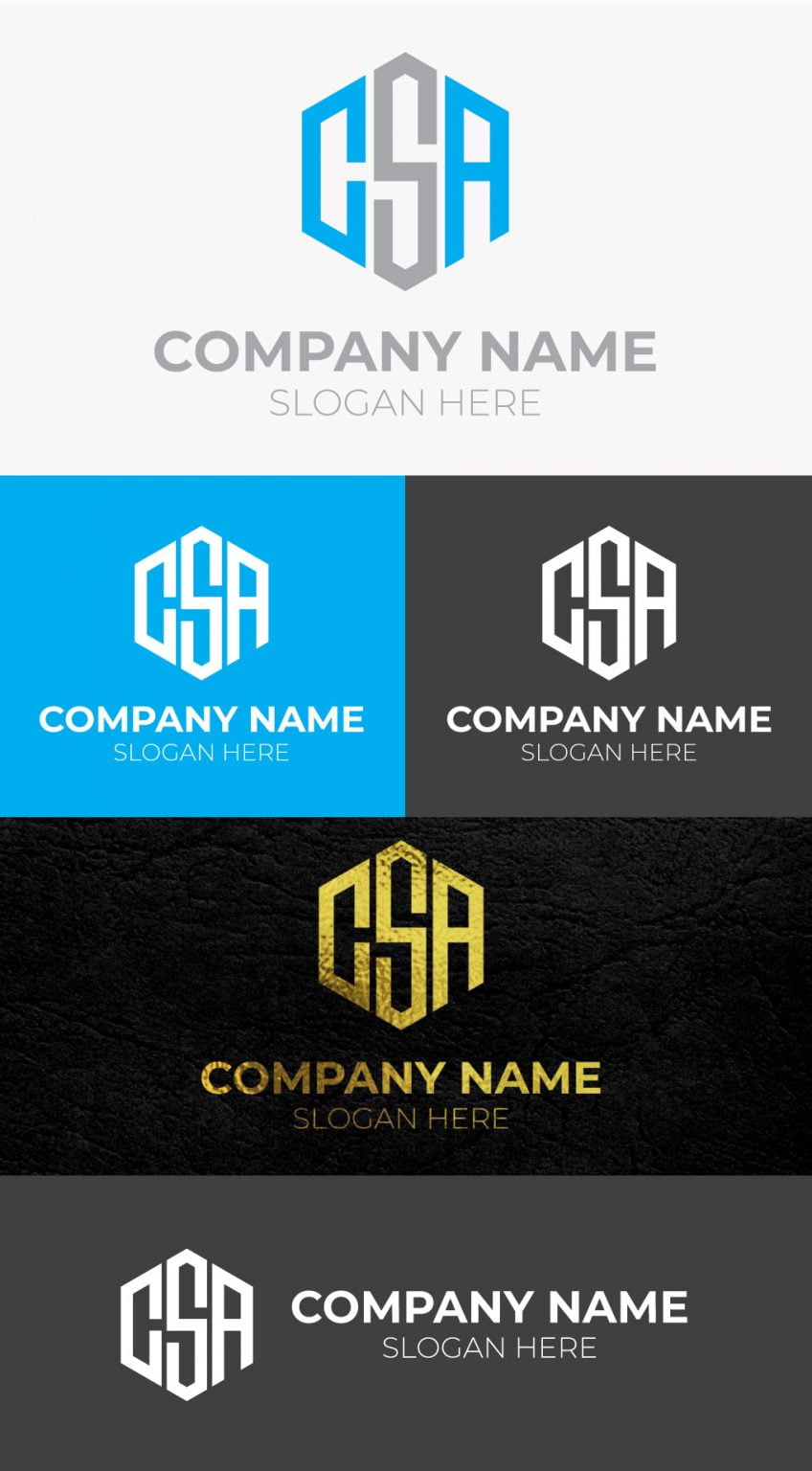 Initial CSA Letter Mark Free Download – GraphicsFamily