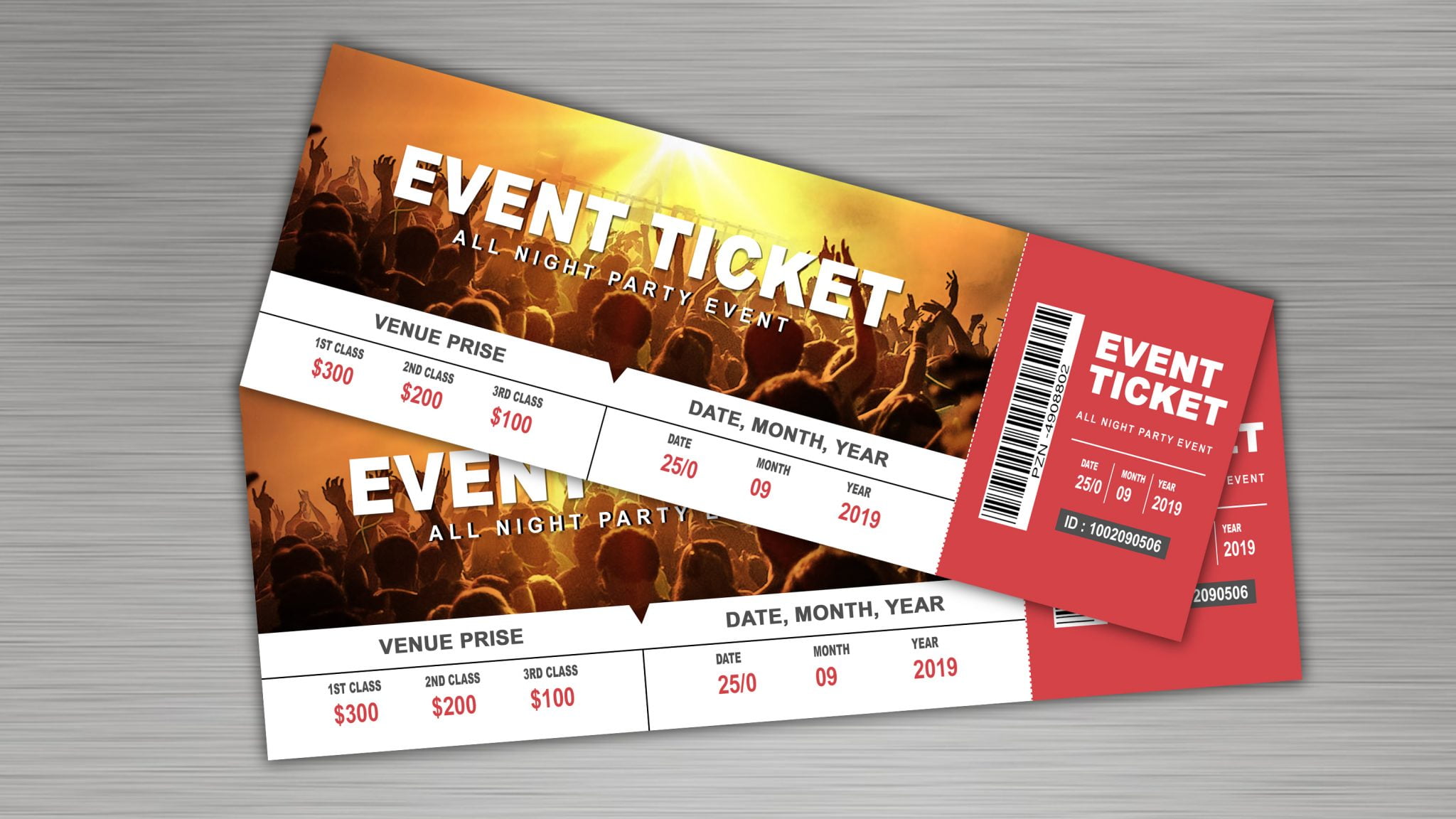 Musical DJ Party event ticket design template – GraphicsFamily