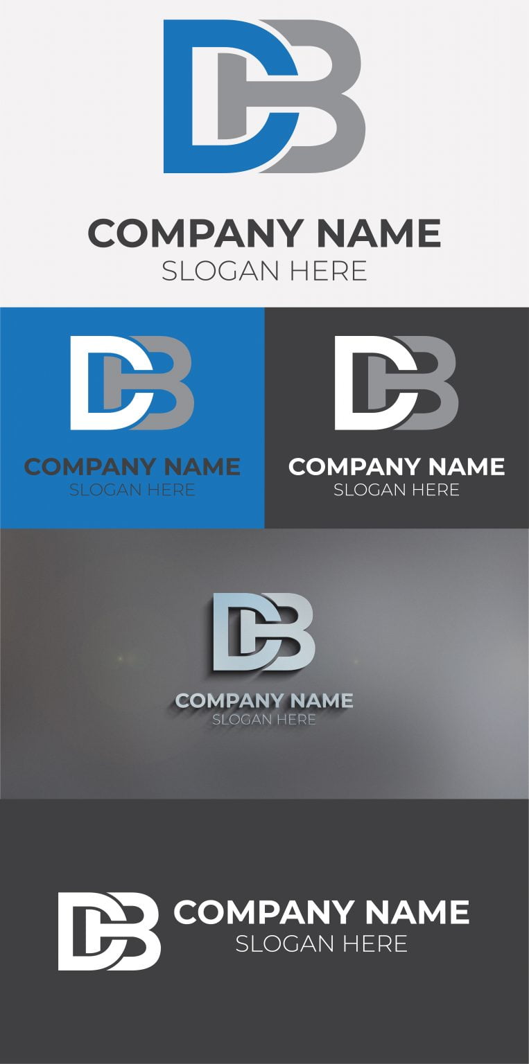 Initial DB Letter Logo Design Free Vector Download – GraphicsFamily