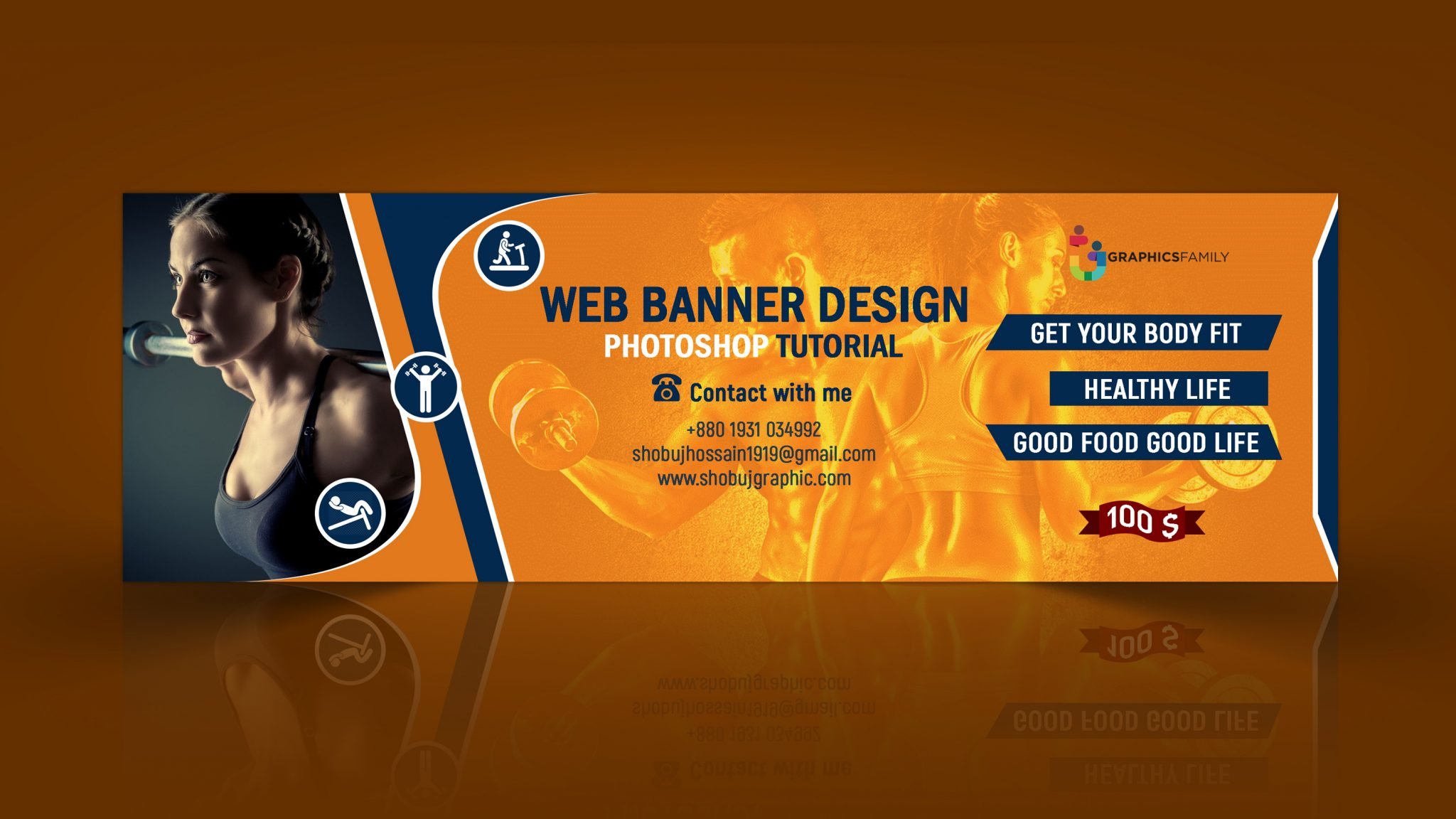 Fitness Web Banner Free PSD Download – GraphicsFamily
