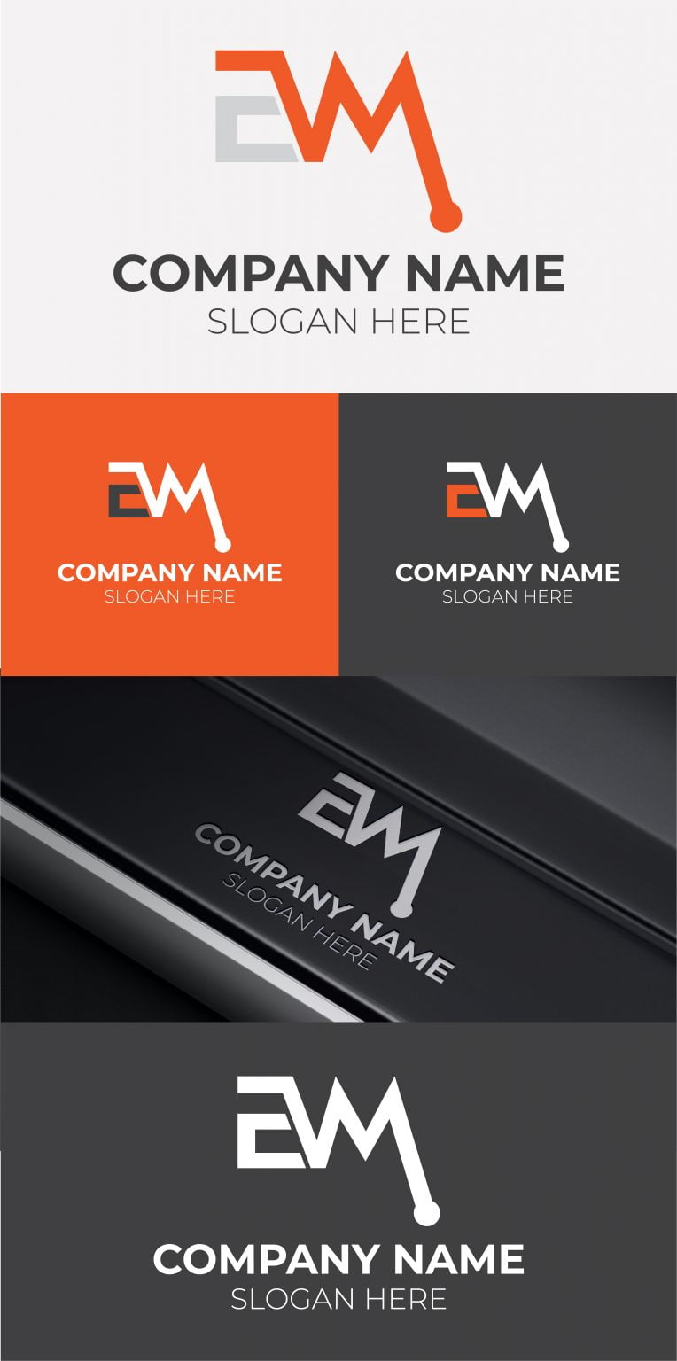 Initial EM Letter Logo Design free Template – GraphicsFamily
