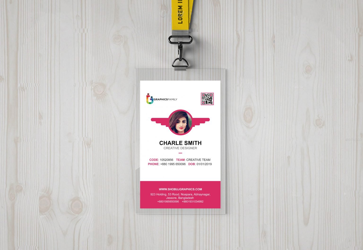Modern Id-Card Design Template with Flat style – GraphicsFamily
