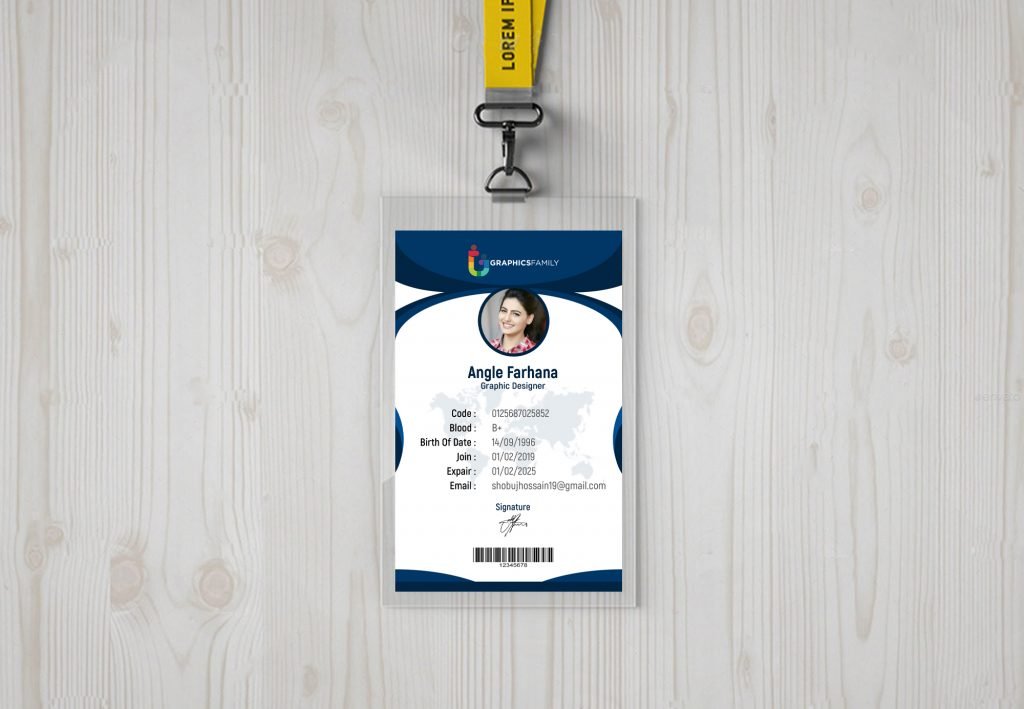 Id-card Design with Abstract Style Free Template – GraphicsFamily