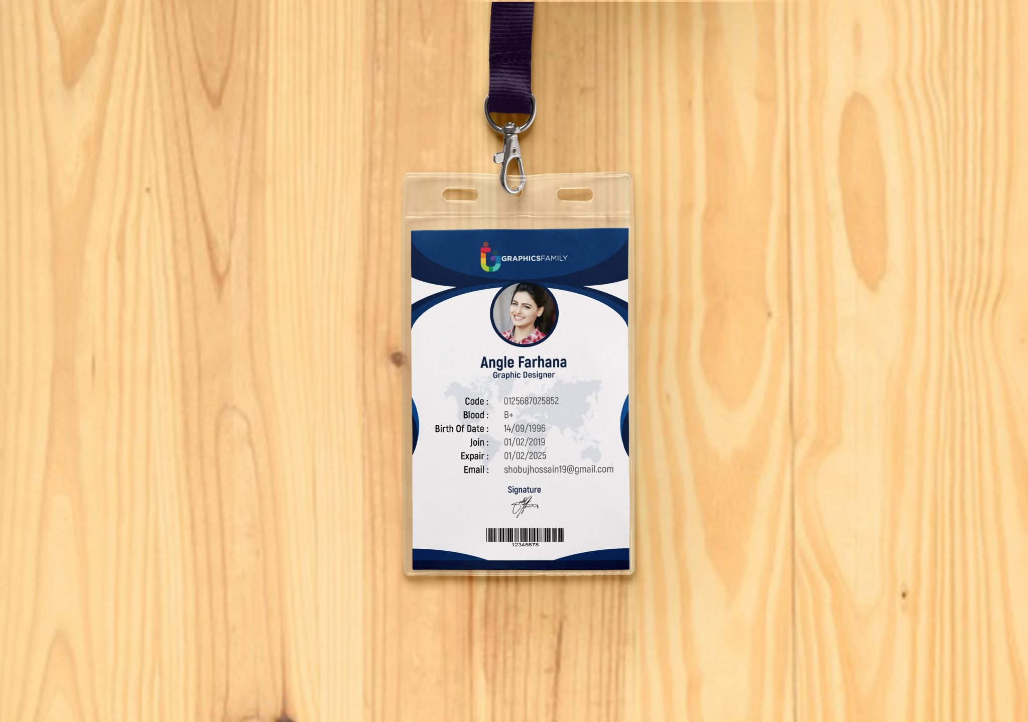 Id-card Design with Abstract Style Free Template – GraphicsFamily