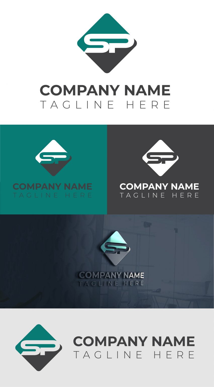 Creative SP Monogram Company Logo Template – GraphicsFamily