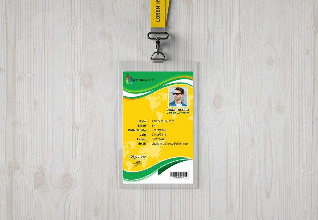 Office Id-Card Design with Colorful Style – GraphicsFamily