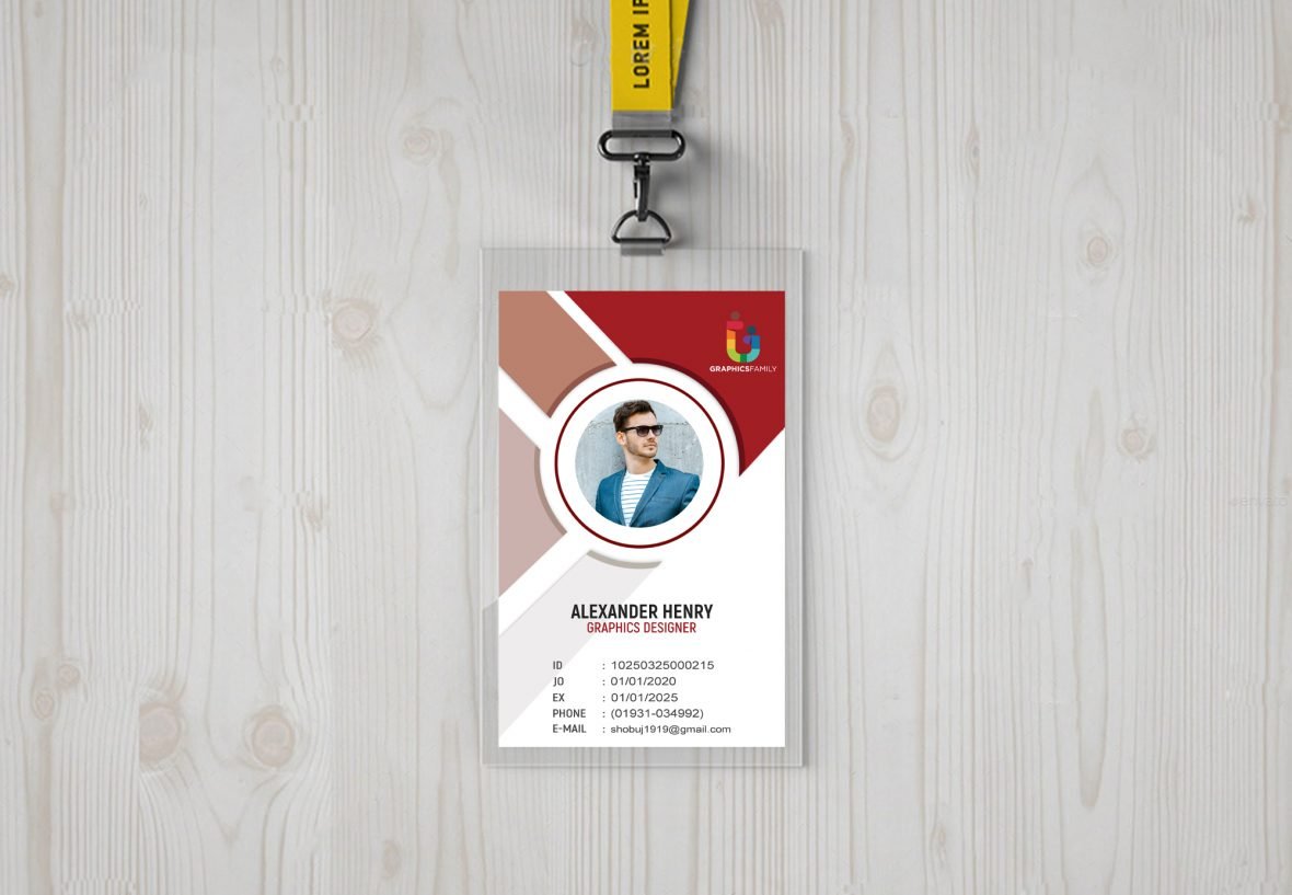 Id-Card Free Template with Flat Design PSD – GraphicsFamily