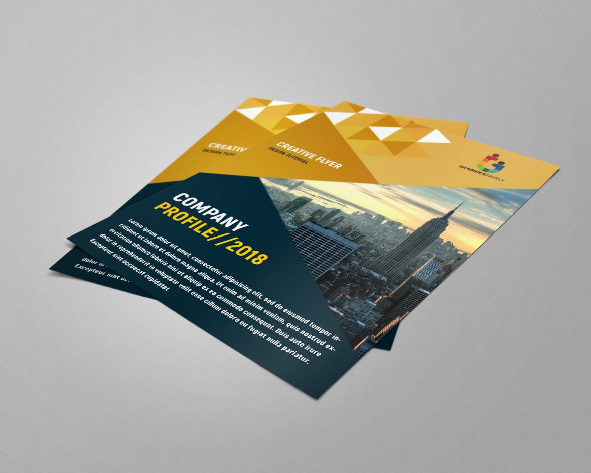 Abstract Business Flyer Design Free psd – GraphicsFamily