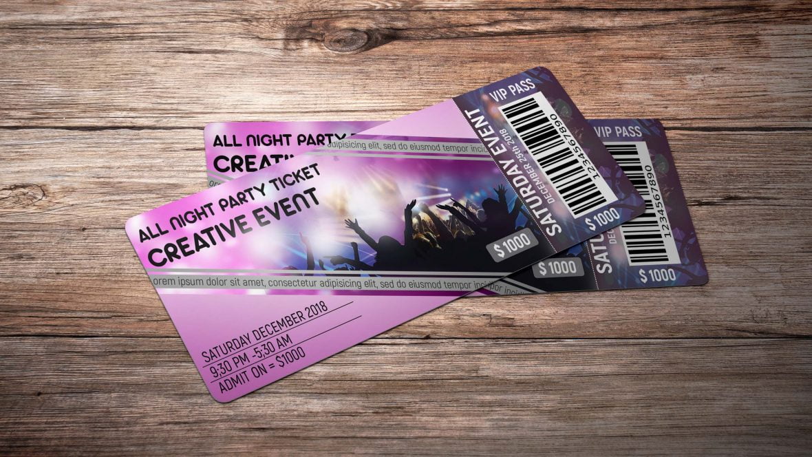 All Night Party Event Ticket Design Free Psd GraphicsFamily