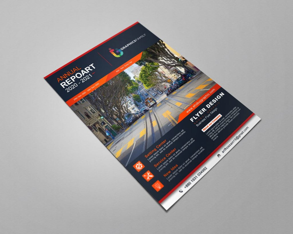 Modern Business Flyer with Photo psd Template – GraphicsFamily