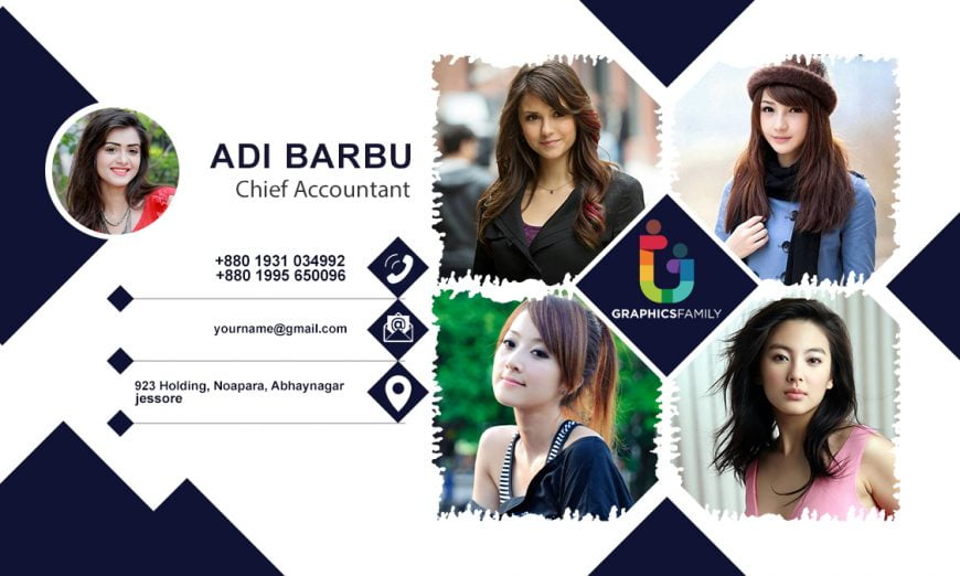 Chief Accountant Business Card Design Template Free psd – GraphicsFamily