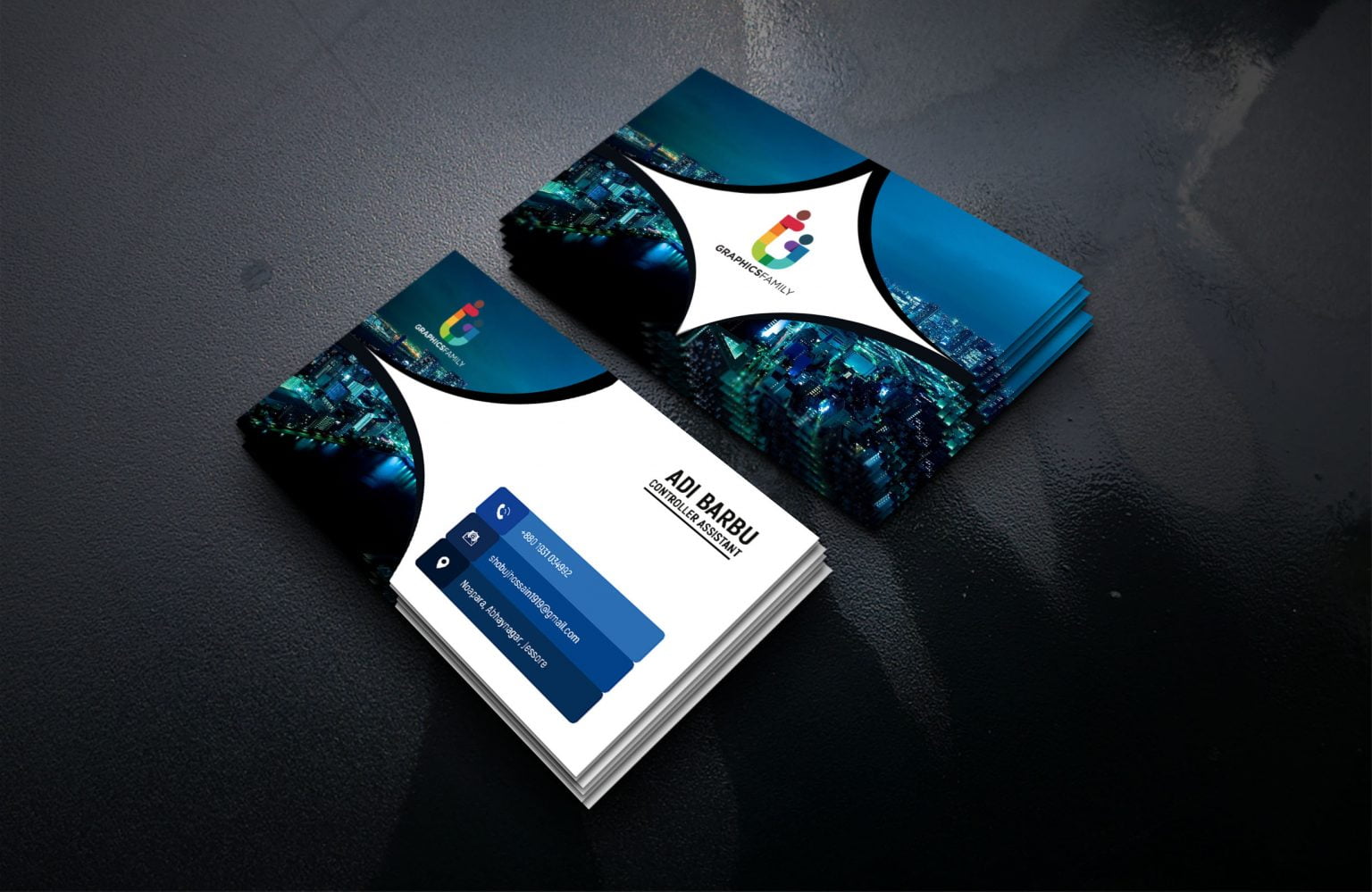 Controller Assistant Business Card Template Free psd – GraphicsFamily