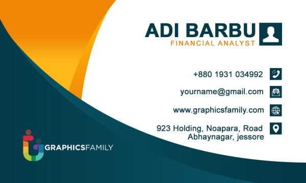 Financial Analyst Business Card Design Template psd – GraphicsFamily
