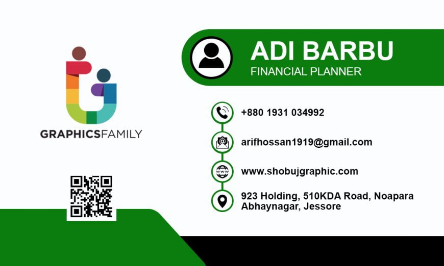 Financial Planner Business Card Design Template PSD – GraphicsFamily