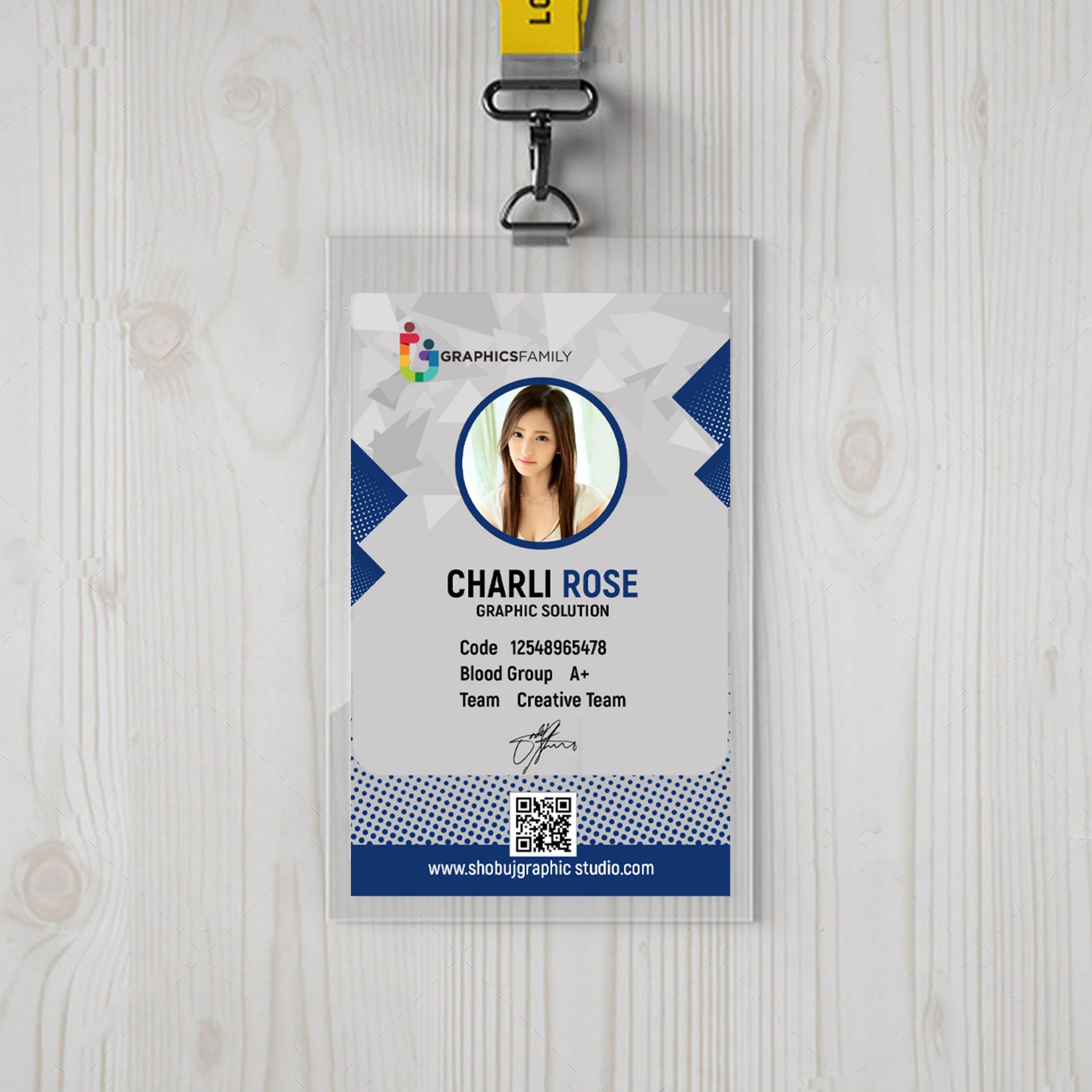 Flat Id Card Design Template for Office Free psd – GraphicsFamily
