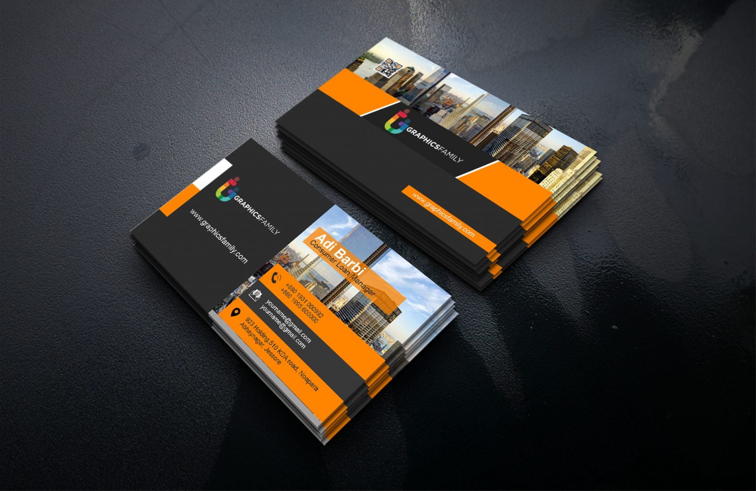 Loan Manager Business Card Design Free Template – GraphicsFamily