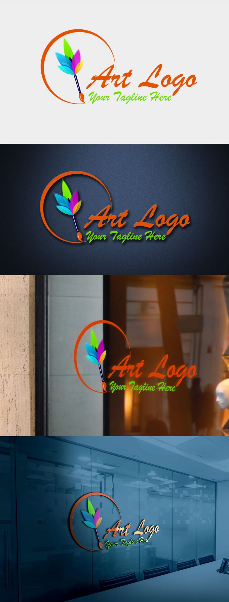 Modern Art Logo Design Free PSD Template – GraphicsFamily