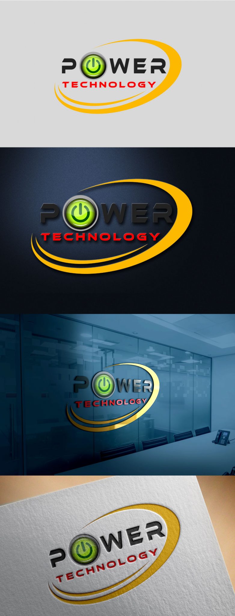 Modern Power and Technology logo design free psd – GraphicsFamily