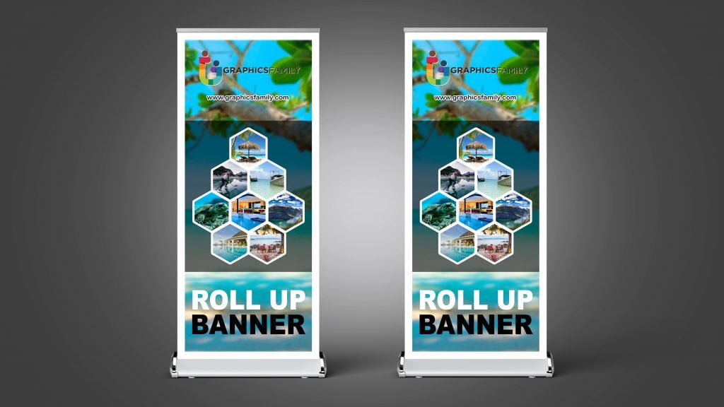 Free Roll up Banner Design Template For Business – GraphicsFamily