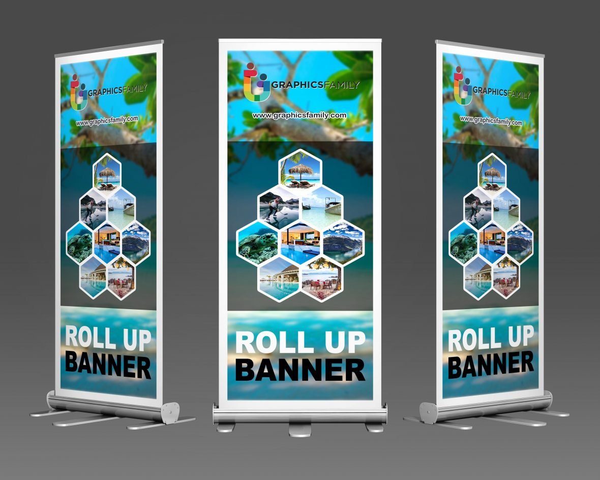 Free Roll up Banner Design Template For Business – GraphicsFamily