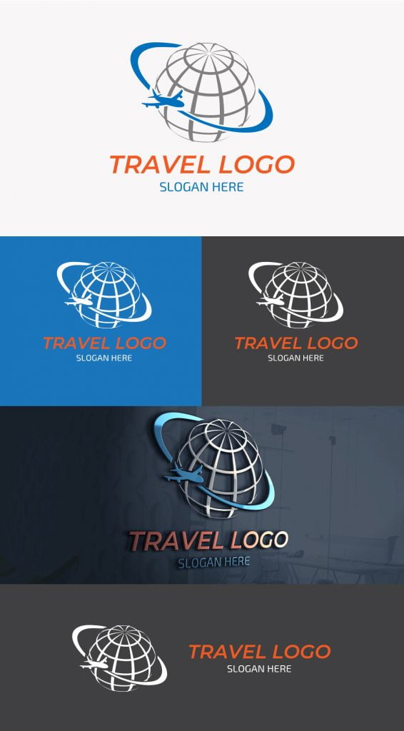 Modern Travel Logo Design Free Template – GraphicsFamily