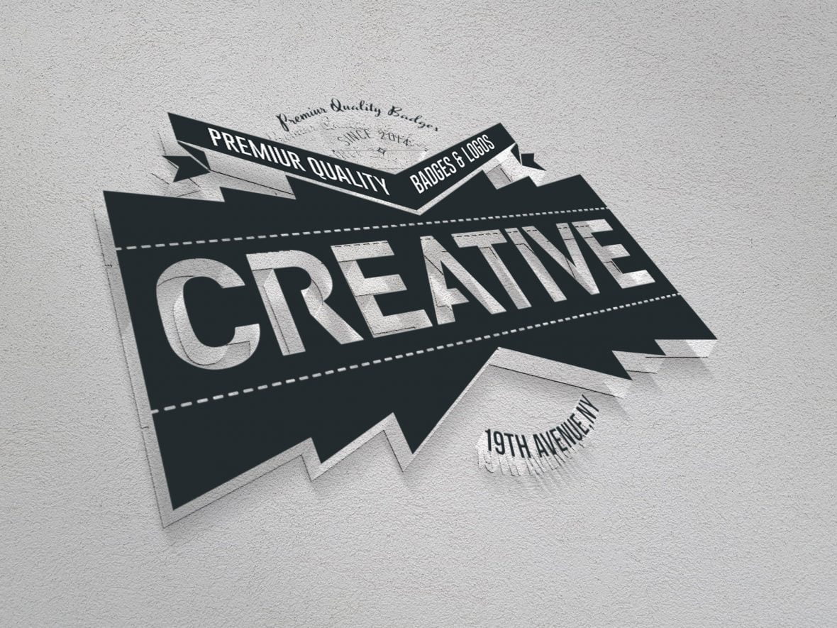 Free 3D Realistic Wall Logo Mockup – GraphicsFamily