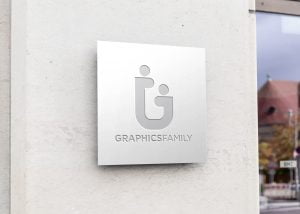 Free Square Sign Board Logo Mockup – GraphicsFamily