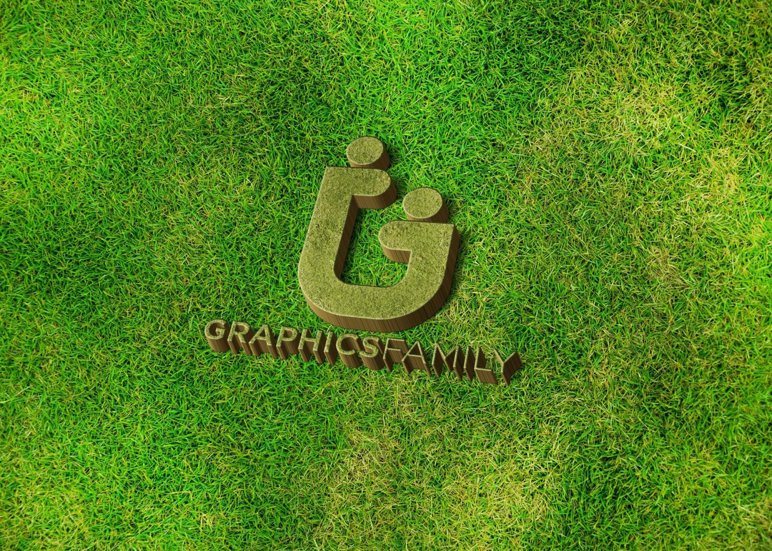 Free 3D Logo on the Grass Mockup – GraphicsFamily