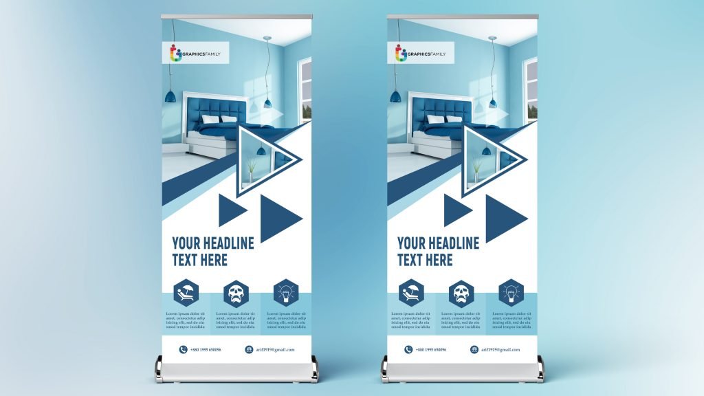 Free Roll up Banner Design For Home Decoration – GraphicsFamily