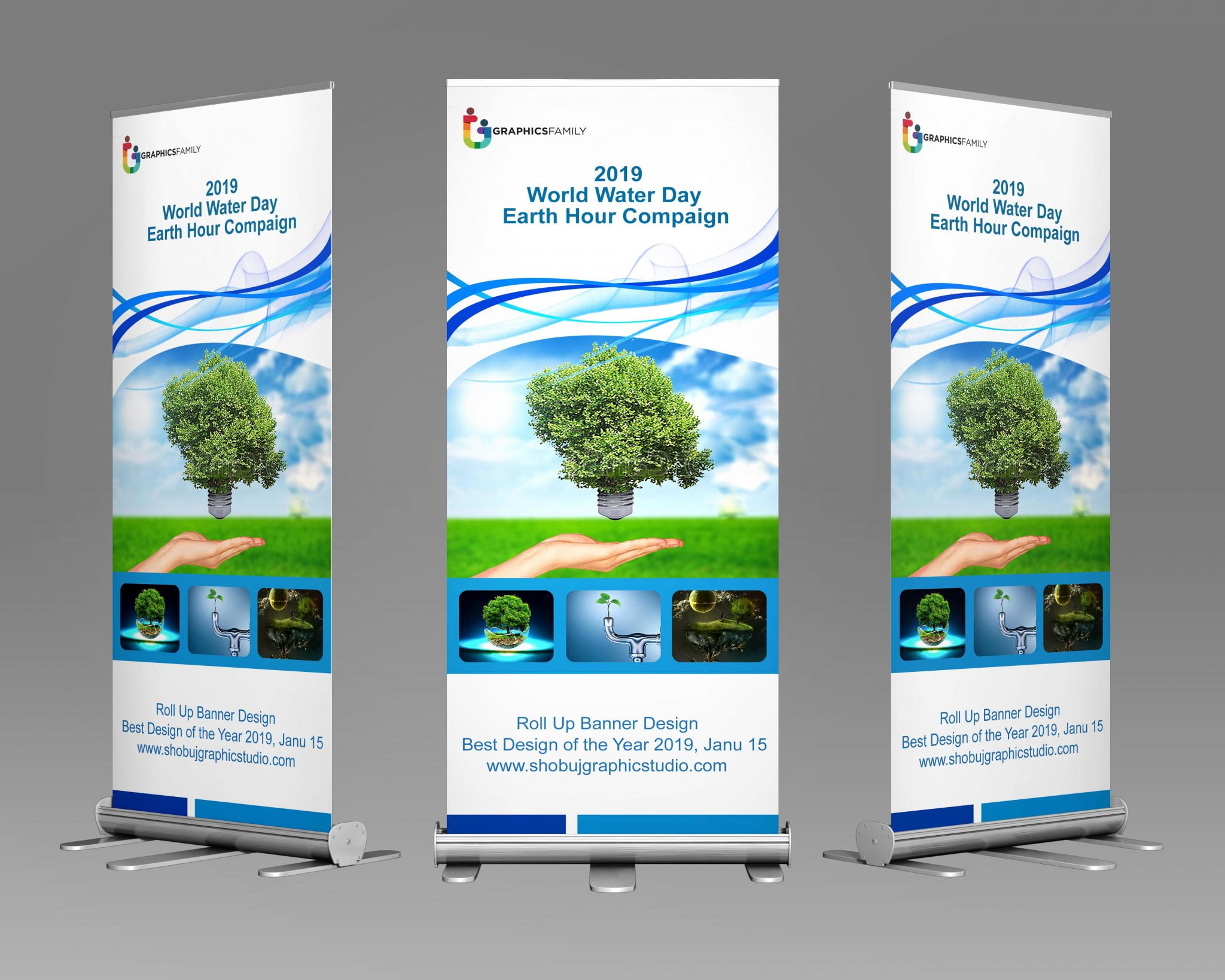 World Water Day Roll Up Banner Design Template – GraphicsFamily