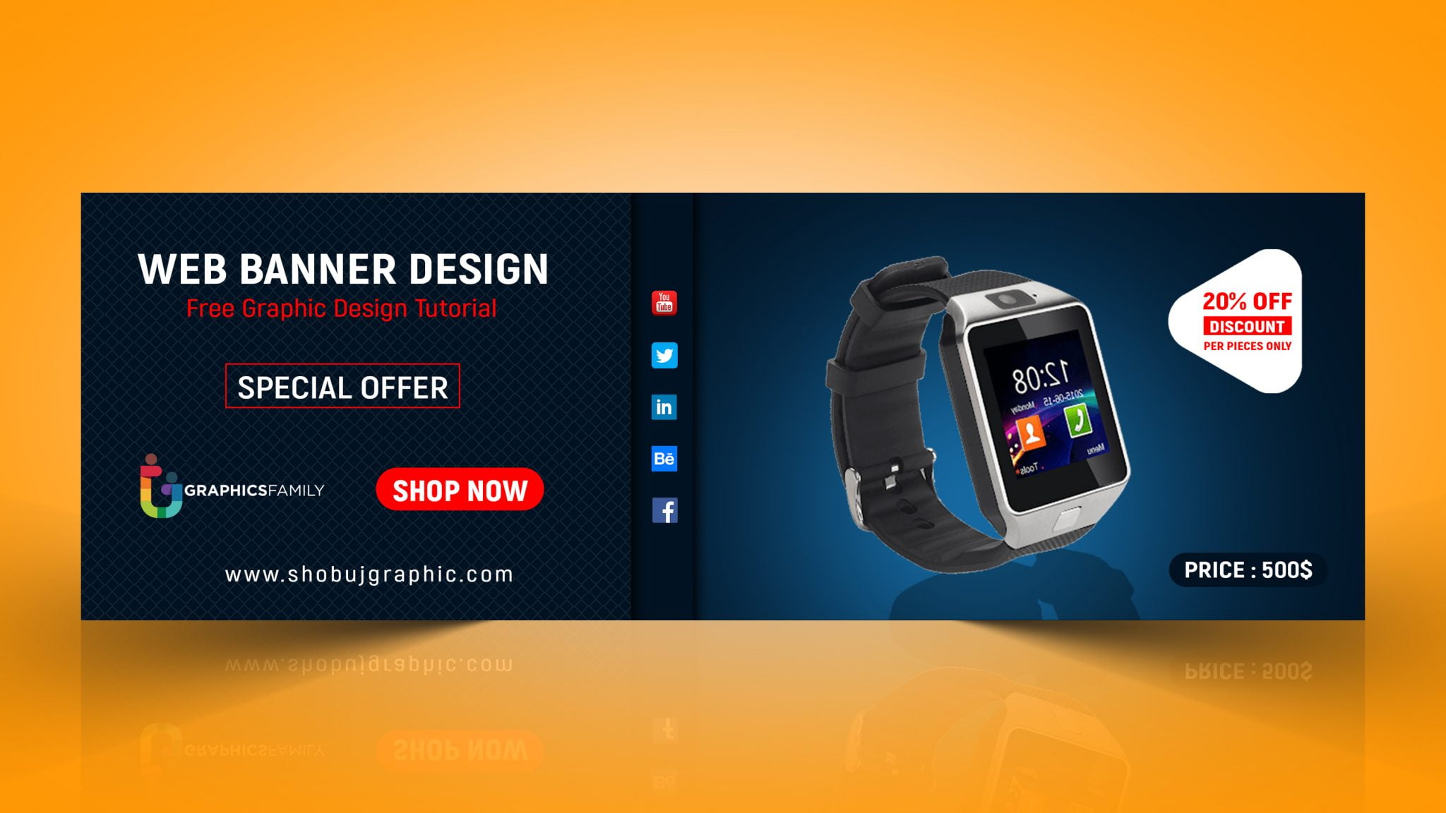 Ad Design Banner for social media Free psd – GraphicsFamily