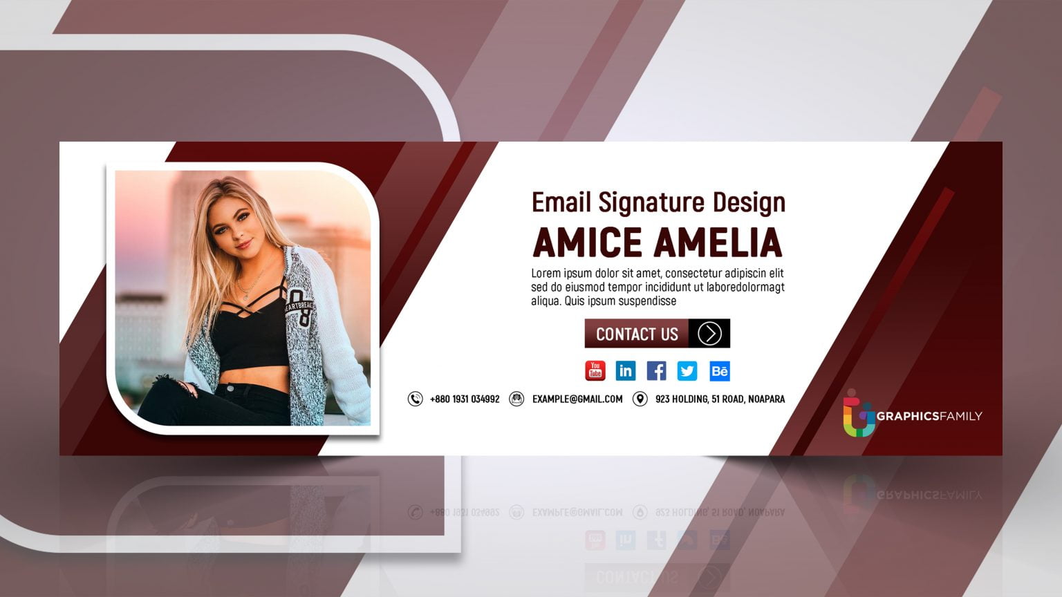 Free Flat Email Signature Design Template Download – GraphicsFamily