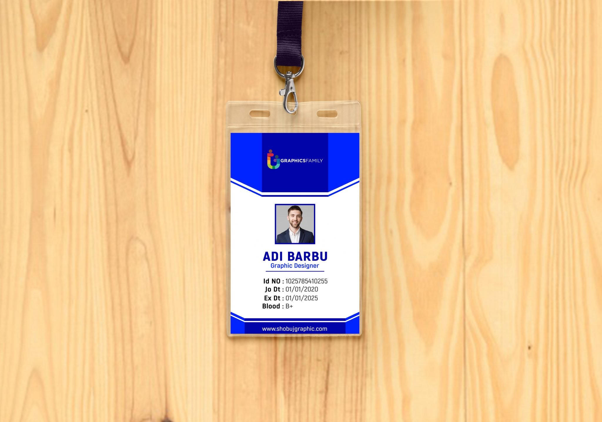 Flat office id card design template Free psd – GraphicsFamily