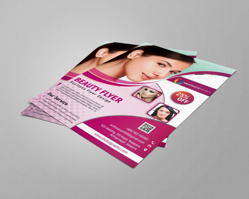 Free Beauty Flyer Design PSD Template – GraphicsFamily