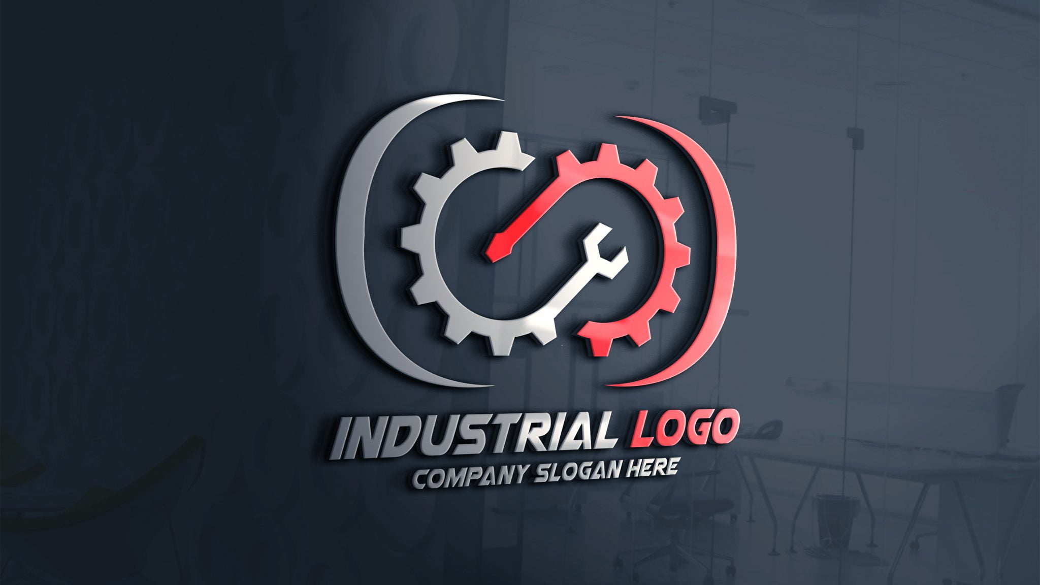 Modern Industrial Logo Design Free Template – GraphicsFamily