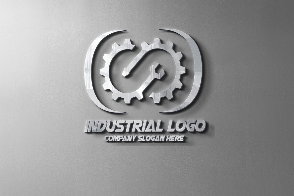 Modern Industrial Logo Design Free Template – GraphicsFamily