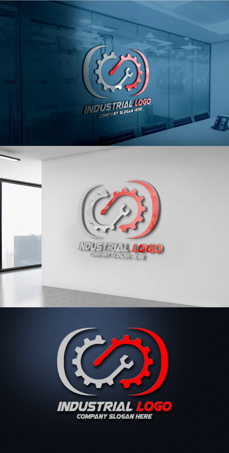 Modern Industrial Logo Design Free Template – GraphicsFamily