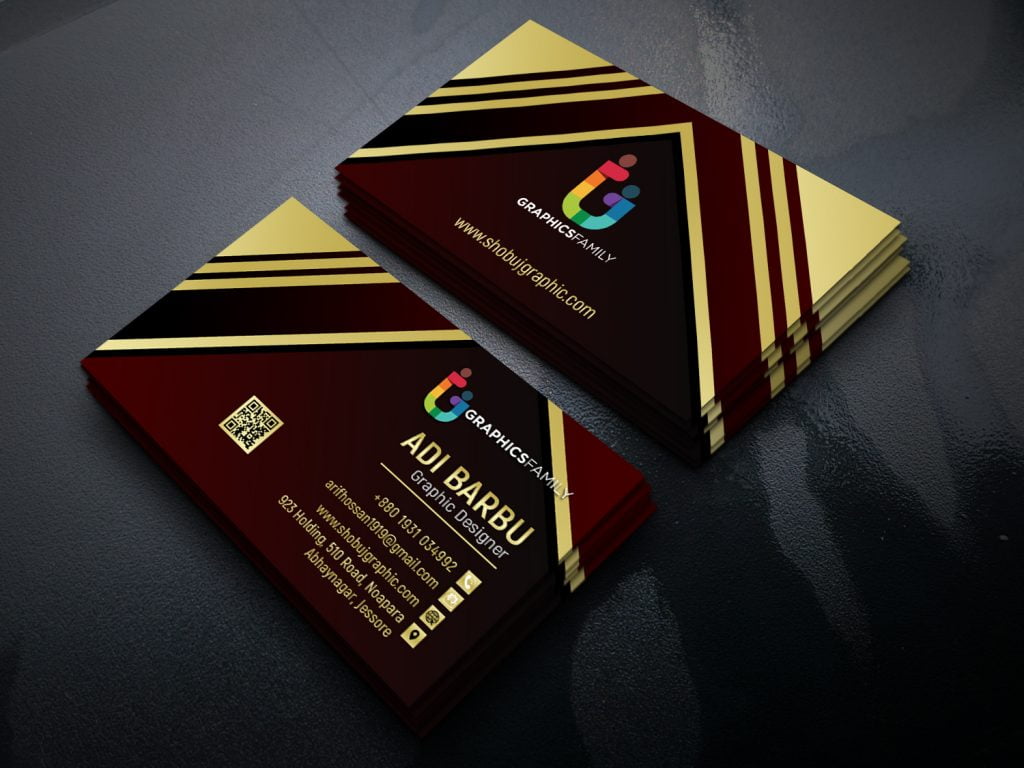 Luxury Golden Business Card Design Free Template – GraphicsFamily