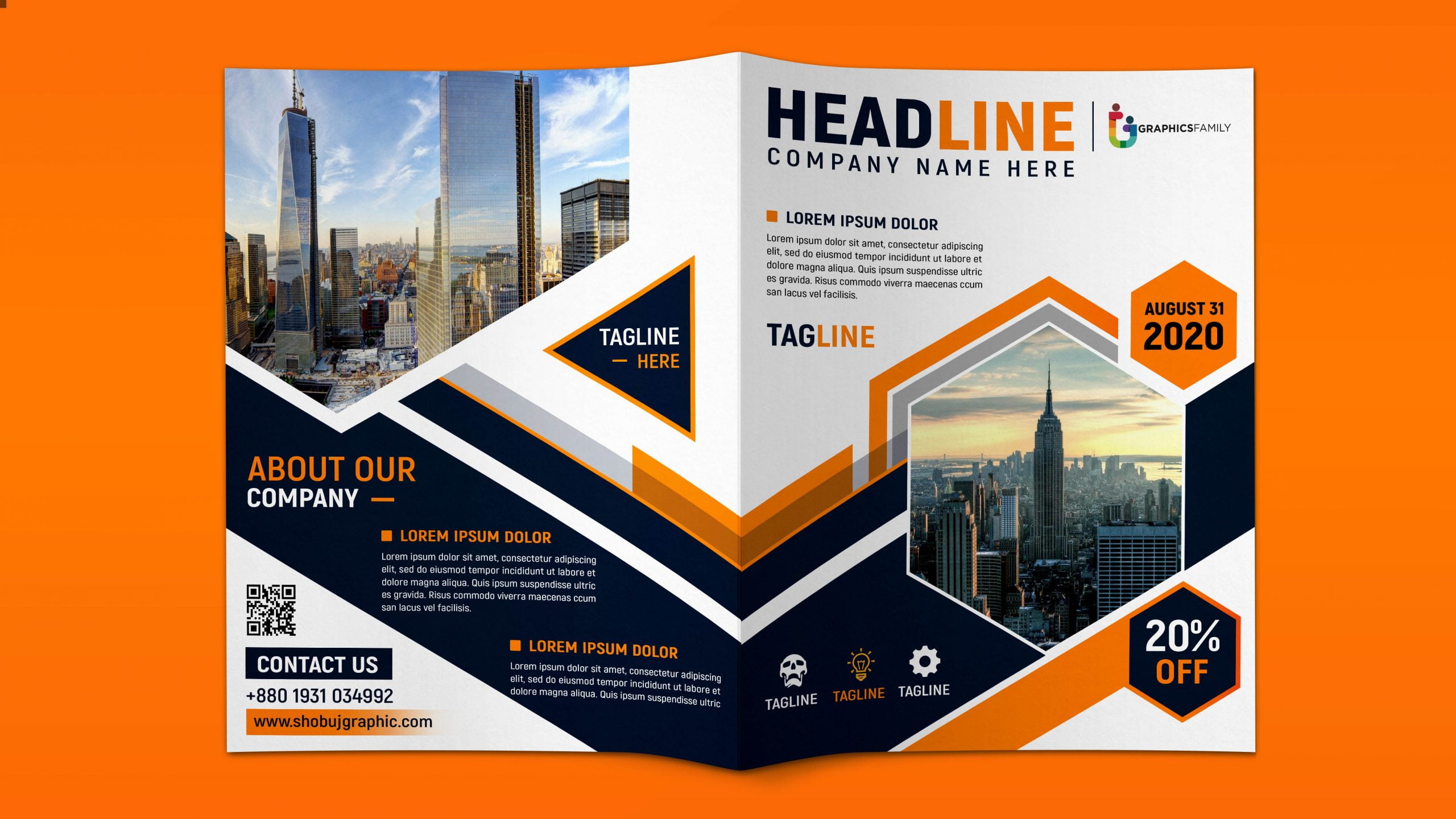 Professional Bi Fold Brochure Design Free Psd Download GraphicsFamily