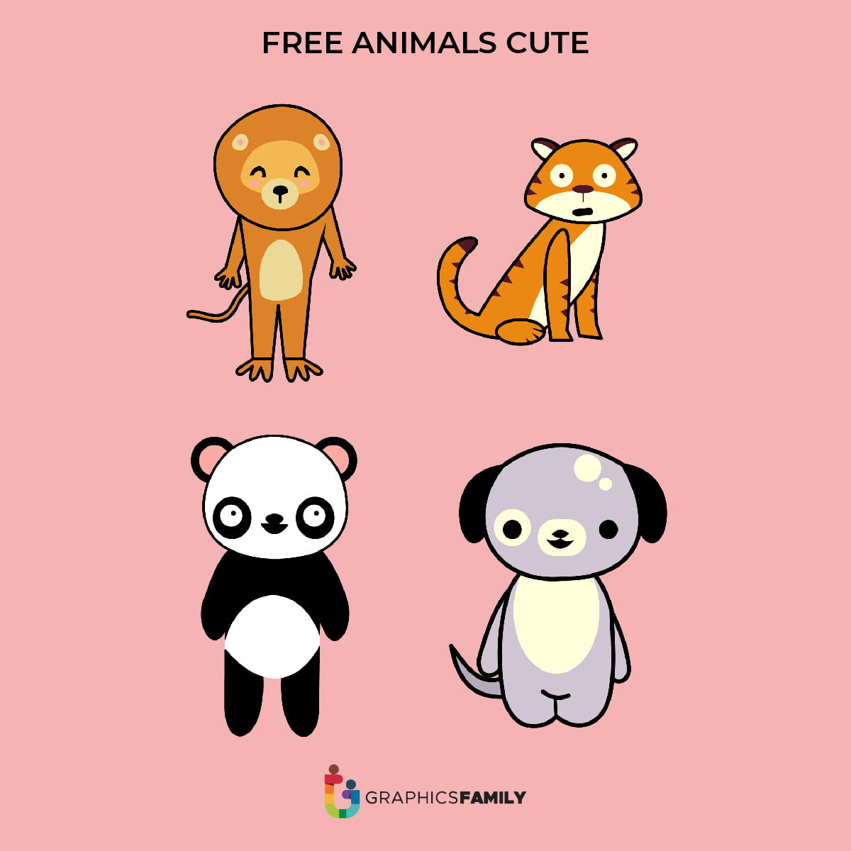 Free Cute Animals Vectors – GraphicsFamily