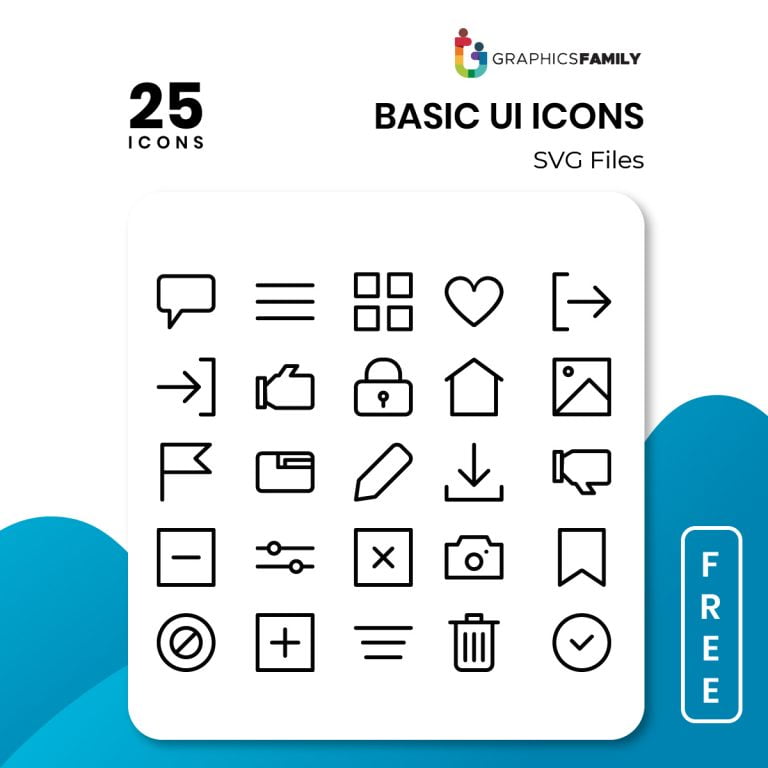 Free Basic UI Icons – GraphicsFamily