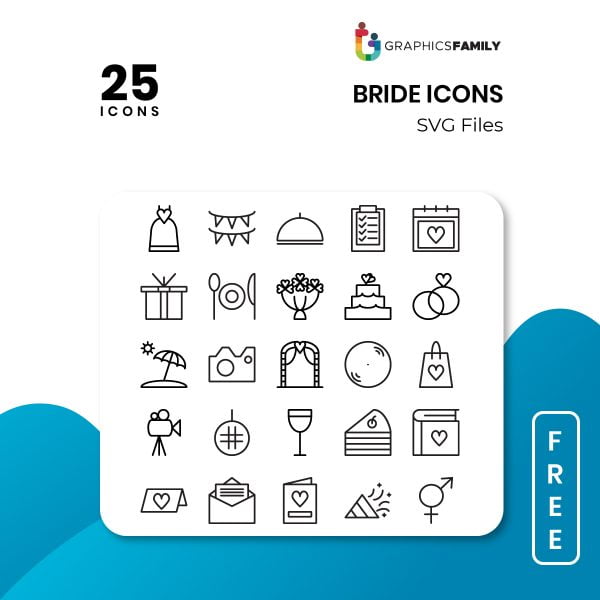Fee Wedding and Bride Icons – GraphicsFamily