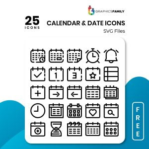 Free Calendar and Date Icons – GraphicsFamily