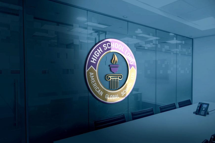 Modern High School Logo Design Free Template – GraphicsFamily