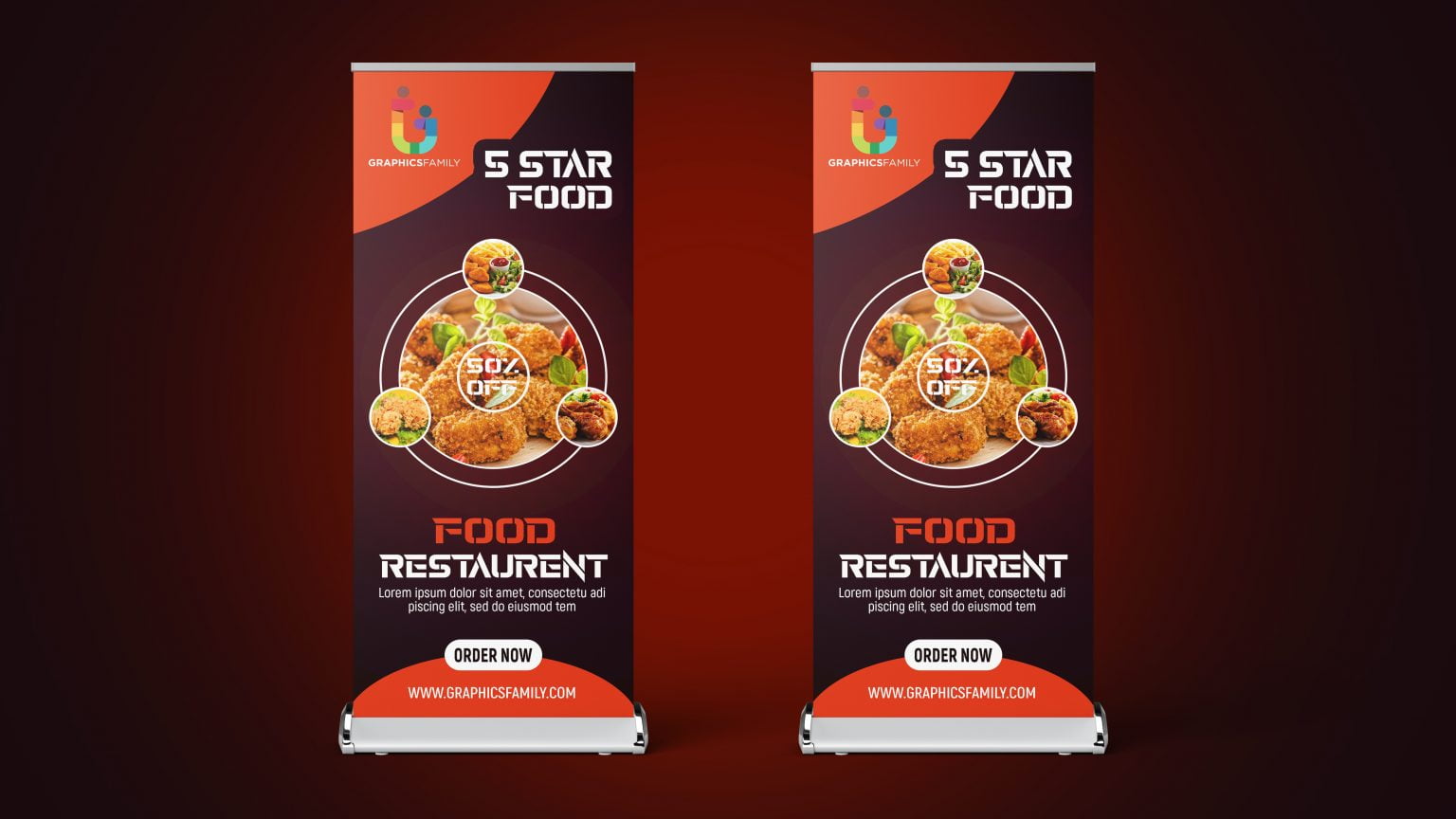 Professional Food Roll Up Banner Design in Photoshop Template ...