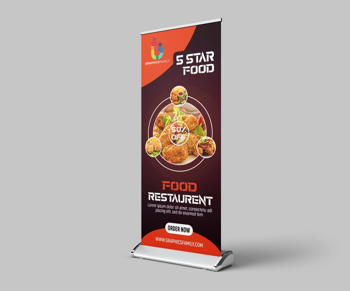 Professional Food Roll Up Banner Design in Photoshop Template ...