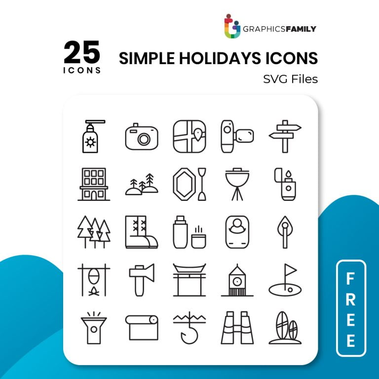Free Simple Holidays Icons Pack – GraphicsFamily