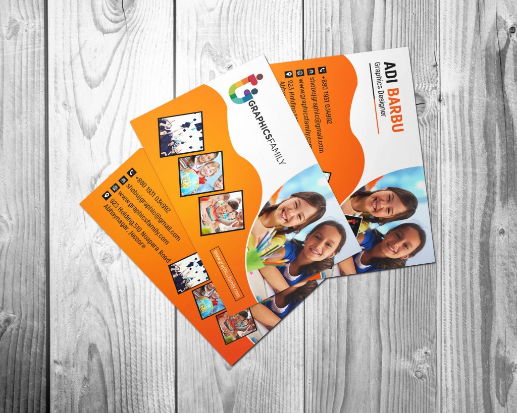 School Business Card Design Free PSD Template – GraphicsFamily